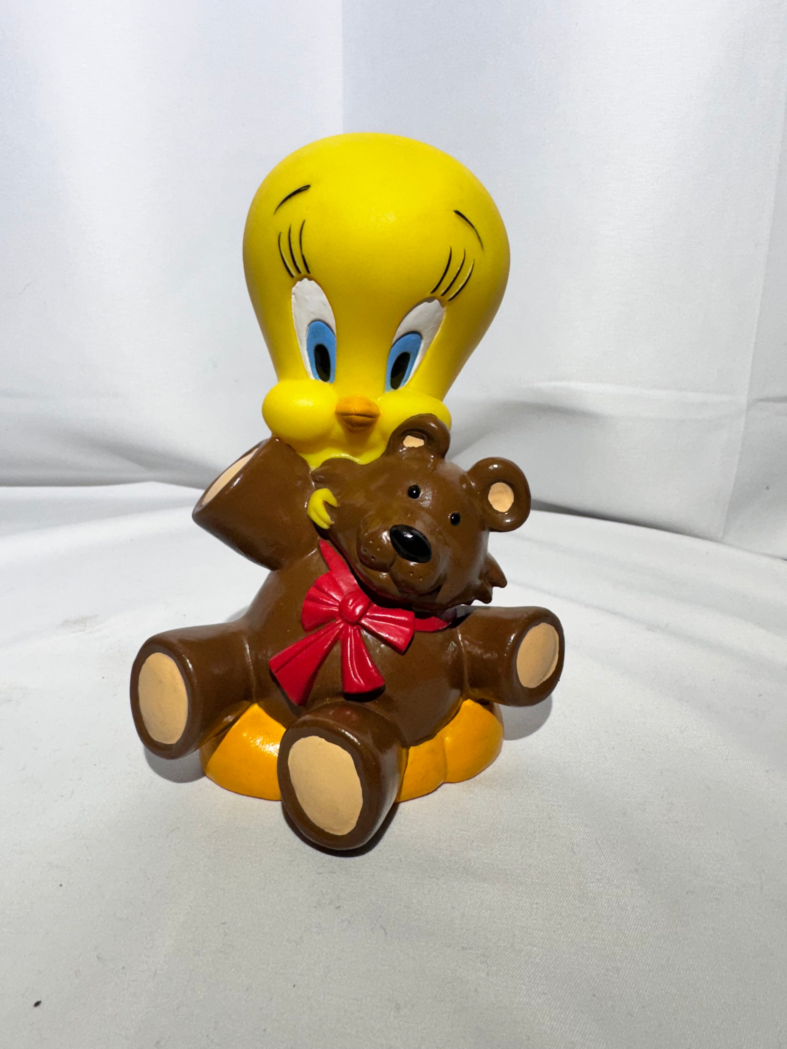 Looney Tunes Tweety Bird and teddy bear Piggy Bank 1992 Warner Bros ...